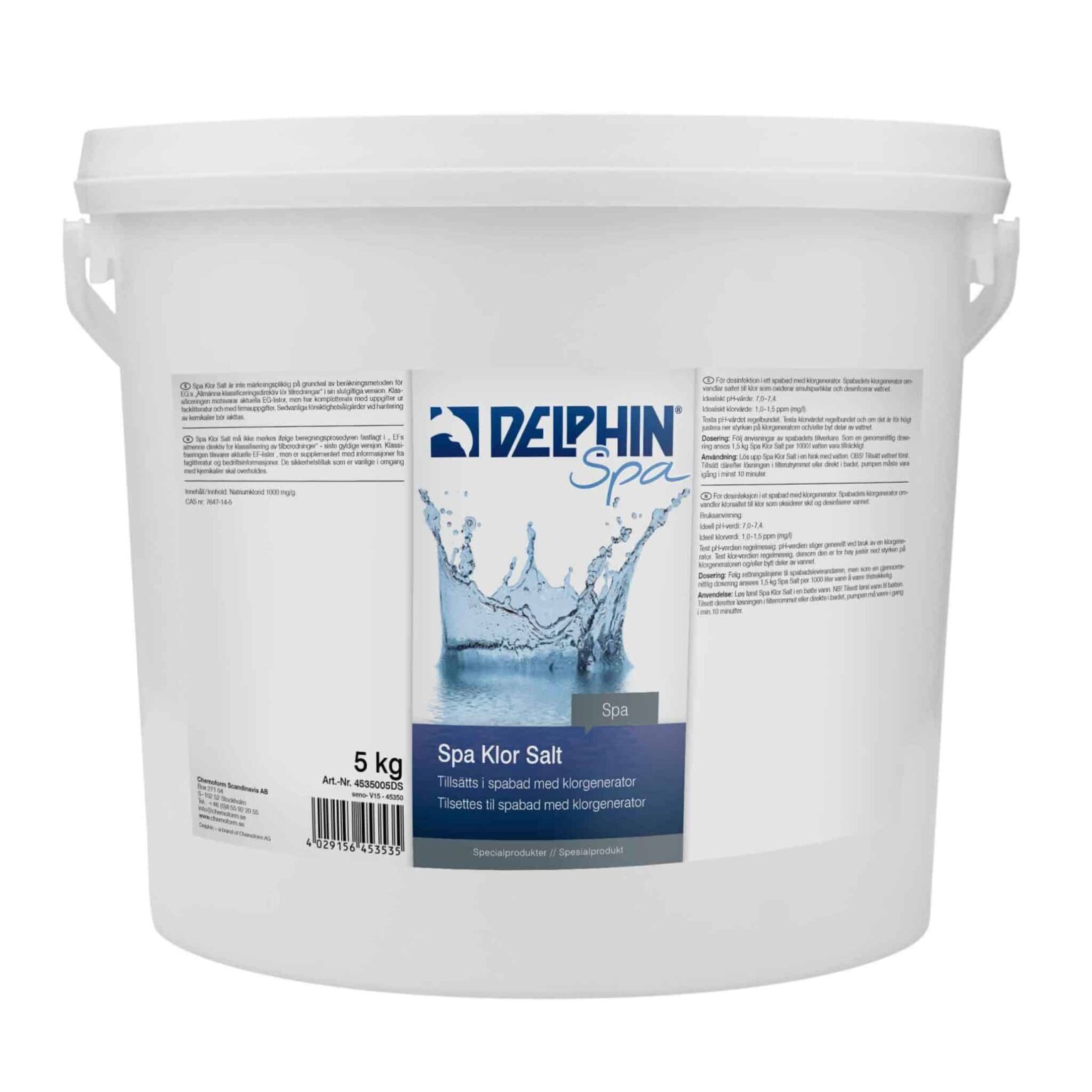 Delphin Spa Klor Salt 5kg 4-pack - Se pris och leveranstid - Österlens ...